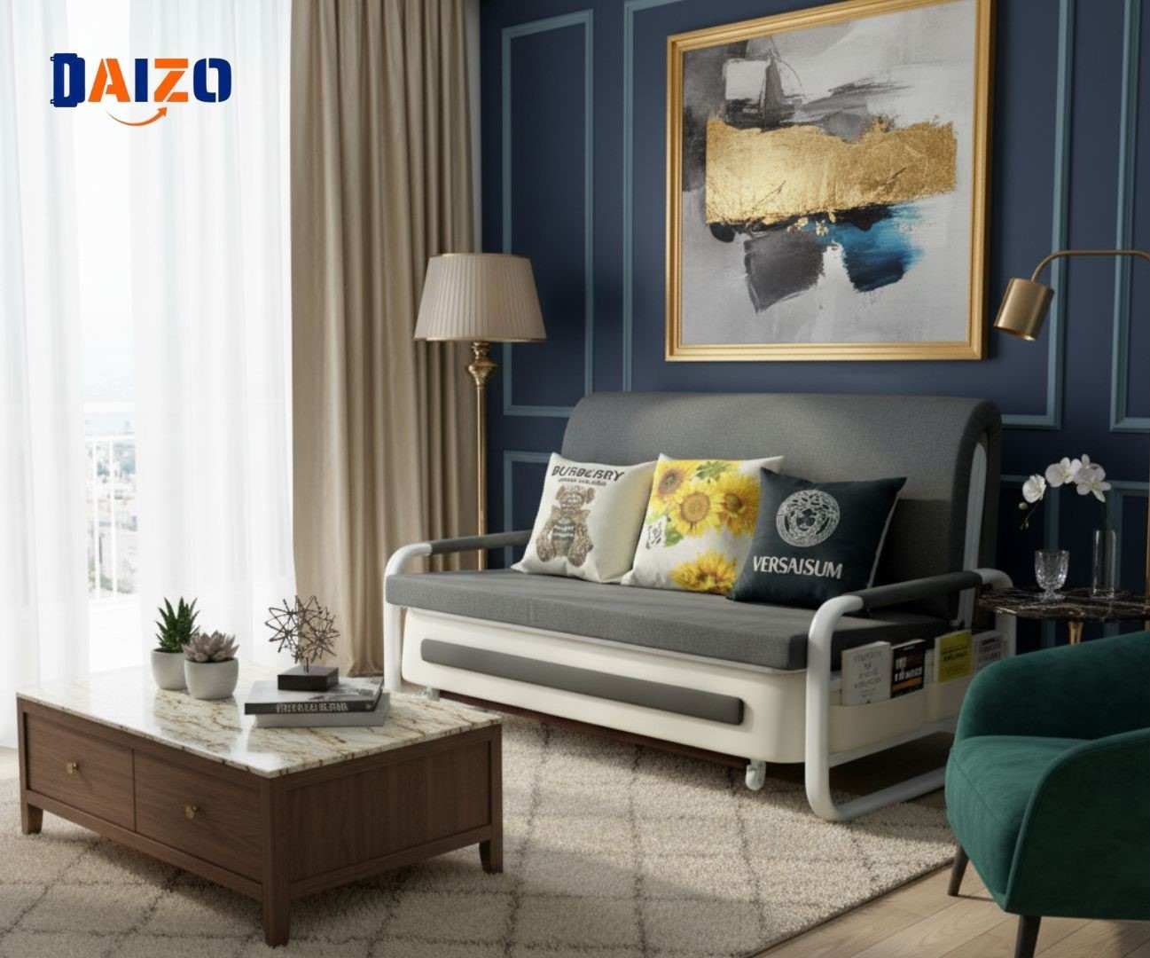 Sofa Giường Gập Khung Thép Cho Không Gian Sống Hiện Đại - Daizo Sofa ...